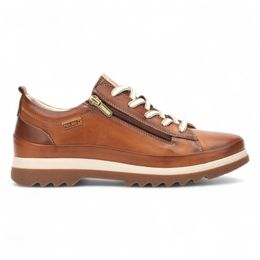 Pikolinos Damen Brandy Brown Leder Schn&uuml;rsenkel & Rei&szlig;verschluss Sneakers - Vigo