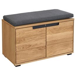Linea Natura Garderobenbank, Eiche, Holz, Eiche, 1-Sitzer, F&uuml;llung: Schaumstoff, 80x47x40 cm, Garderobe, Garderobenb&auml;nke, Garderobenb&auml;nke