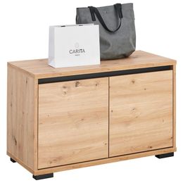 CARRYHOME Garderobenbank, Anthrazit, Eiche Artisan, Kunststoff, 1-Sitzer, 80x50x38 cm, Garderobe, Garderobenb&auml;nke, Garderobenb&auml;nke