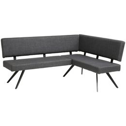 Livetastic Eckbank, Dunkelgrau, Metall, Textil, 5-Sitzer, L-Form, 190x150 cm, Esszimmer, B&auml;nke, Eckb&auml;nke
