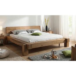 Mid.you Balkenbett, Akazie, Holz, Akazie, Hartholz, Holz, H&ouml;he ca. 25 cm, 200x200 cm, Holzm&ouml;bel, Balkenbetten