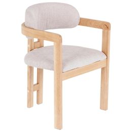 Livetastic Armlehnstuhl, Eiche, Hellbraun, Holz, Textil, Kautschukholz, massiv, eckig, 60x80x52 cm, Esszimmer, St&uuml;hle, Esszimmerst&uuml;hle, Armlehnenst&uuml;hle