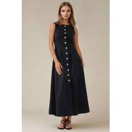 &Auml;rmelloses A-Linien-Maxi-Kleid mit Knopfdetails