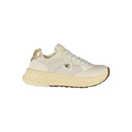 Blauer Beige Leder Damen Sneaker