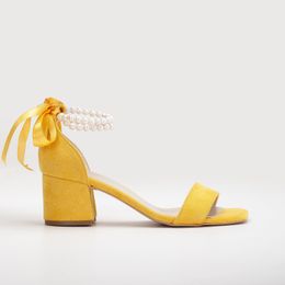 Illy Niedrig Block Absatz Sandalen with Pearls