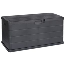 Kissenbox, Anthrazit, Kunststoff, 118 cm, Made in Italy, Deckel, Rollen, rollbar, Deckel abnehmbar, aufklappbar, regenabweisend, wetterfest, wetterbest&auml;ndig, geeignet zum Sitzen, recycelbar, Aufbewahrung & Schutzh&uuml;llen, Gartenboxen