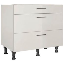 Nobilia Schubkastenunterschrank Flash, Hellgrau, Holzwerkstoff, 3 Schublade(n) Schubladen, einzeln stellbar, 90x87x56 cm, Blauer Engel, Pefc, Goldenes M, Made in Germany, DGM-Klimapakt, Zusatzausstattung erh&auml;ltlich, K&uuml;chen, K&uuml;chenm&ouml;bel, K&uuml;chenschr&auml;nke, K&uuml;chenunterschr&auml;nke