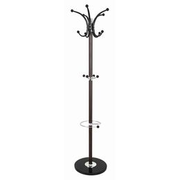 Garderobenst&auml;nder, Chrom, Dunkelbraun, Metall, Stein, 39x171x39 cm, integrierter Schirmst&auml;nder, Garderobe, Garderobenst&auml;nder