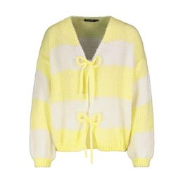 Sublevel Cardigan in Gelb/ Wei&szlig; - 48% | Gr&ouml;&szlig;e L/XL | Damen-pullover-cardigans