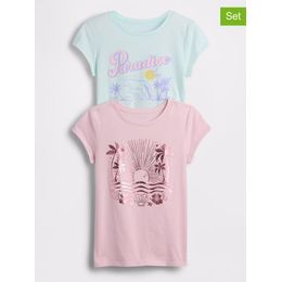 GAP 2er-Set: Shirts in Hellblau/ Rosa - 50% | Gr&ouml;&szlig;e 116/122 | Kinder-oberteile