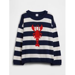 GAP Pullover in Wei&szlig;/ Dunkelblau - 48% | Gr&ouml;&szlig;e 128/134 | Kinder-pullover