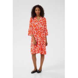 Kaffe Kleid in Rot/ Wei&szlig; - 58% | Gr&ouml;&szlig;e 42 | Damen-kleider