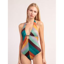 admas Badeanzug in T&uuml;rkis/ Apricot - 55% | Gr&ouml;&szlig;e 38 | Damen-bademode