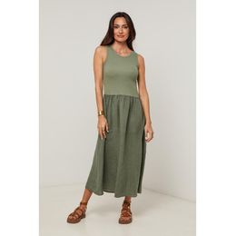 Le Monde du Lin Kleid in Khaki - 66% | Gr&ouml;&szlig;e 38/40 | Damen-kleider