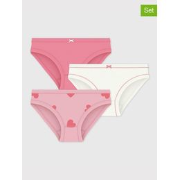 Petit Bateau 3er-Set: Slips in Rosa/ Wei&szlig; - 24% | Gr&ouml;&szlig;e 128 | Kinder-waesche