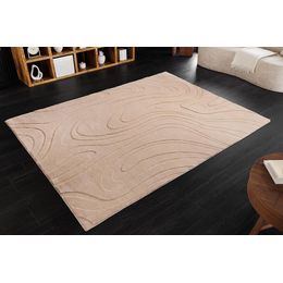 Riess Ambiente 3D Hochflor Teppich DESERT DUNE 230x160cm taupe Hoch-Tief-Effekt Riess-Ambiente rechteckig Modern Natur Skandinavisch