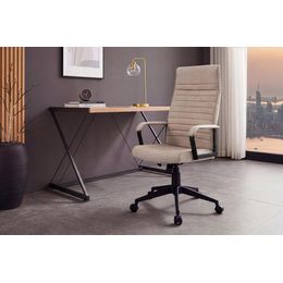 Riess Ambiente H&ouml;henverstellbarer B&uuml;rostuhl LAZIO taupe Vogue Velours Samt drehbar mit Rollen Riess-Ambiente Industrie & Loft Modern
