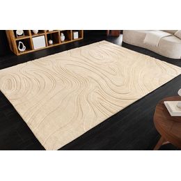 Riess Ambiente 3D Hochflor Teppich DESERT DUNE 300x230cm beige Hoch-Tief-Effekt Riess-Ambiente rechteckig Modern Natur Skandinavisch