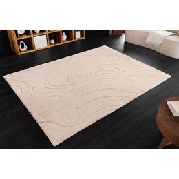 Riess Ambiente 3D Hochflor Teppich DESERT DUNE 230x160cm beige Hoch-Tief-Effekt Riess-Ambiente rechteckig Modern Natur Skandinavisch