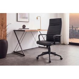 Riess Ambiente H&ouml;henverstellbarer B&uuml;rostuhl LAZIO schwarz Kunstleder drehbar mit Rollen Riess-Ambiente Industrie & Loft Modern