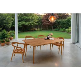 Gartengruppe 5tlg Gartentisch Teak 180 x 100 cm mit 4 Gartenst&uuml;hlen HARRY