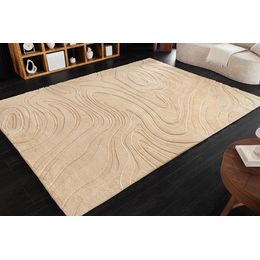 Riess Ambiente 3D Hochflor Teppich DESERT DUNE 300x230cm taupe Hoch-Tief-Effekt Riess-Ambiente rechteckig Modern Natur Skandinavisch