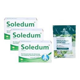 MCM KLOSTERFRAU Vertr. GmbH Soledum 100 mg magensaftresistente Kapseln 3x + Dermasel Totes Meer Badesalz Erk&auml;ltung & Atemfrei 1 St