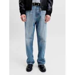 Jack & Jones JACK & JONES Herren Relax-fit-Jeans "JJIALEX mit cleanem Look und Taschenvielfalt"blau washed, Gr. 34, Abriebeffekte, Denim/Jeans, Obermaterial: 100%