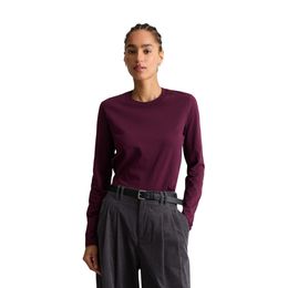 Marc O'Polo Damen Langarmshirt "aus Organic Cotton"mahagony jam, Basic, Gr. M, MARC O'POLO DENIM, unifarben, Obermaterial: 100% Baumwolle, Shirts