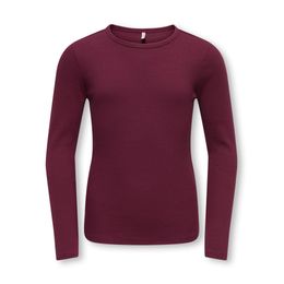KIDS Only M&auml;dchen Langarmshirt "KOGLUCKY L/S O NECK TOP JRS NOOS"windsor wine, Gr. 158, unifarben, Jersey, Obermaterial: 95% Baumwolle, 5% Elasthan,