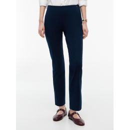Tommy Hilfiger Damen Anzughose "GABARDINE ZIP SLIM PANT"dunkelblau, Gr. 34, unifarben, Web, Obermaterial: 95% Baumwolle, 5% Elasthan, Hosen,