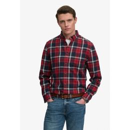 Superdry Herren Langarmhemd "L/S COTTON LUMBERJACK SHIRT"peyton check eclipse navy, Gr. M, kariert, Web, Obermaterial: 100% Baumwolle, Hemden,