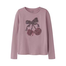 name it M&auml;dchen Langarmshirt "NKFKESSY PASTAR LS TOP BOX"lilas, Gr. 122, bedruckt, Jersey, Obermaterial: 100% Baumwolle, Shirts