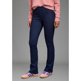 Arizona Damen Jeansjeggings "im 4 Way Stretch, Quer- und L&auml;ngselastisch, Bootcut"dunkelblau washed, Gr. 38, unifarben, Denim/Jeans, Obermaterial: 57%