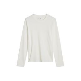 Marc O'Polo Damen Langarmshirt "aus Organic Cotton"silky wei&szlig;, Basic, Gr. XXS, MARC O'POLO DENIM, unifarben, Obermaterial: 100% Baumwolle, Shirts