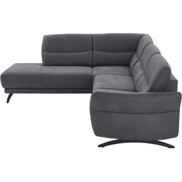 Ecksofa Home Affaire, B:269cm H:91cm T:221cmgrau, 100% Polyester, Wohnzimmer, Sofas, "Novalis, Herz-Waage-Funktion & klappbarer Armlehne",