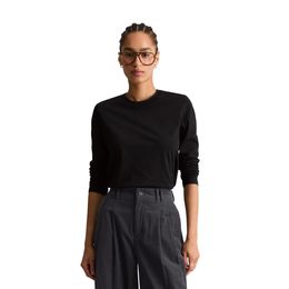 Marc O'Polo Damen Langarmshirt "aus Organic Cotton"schwarz, Basic, Gr. XXS, MARC O'POLO DENIM, unifarben, Obermaterial: 100% Baumwolle, Shirts