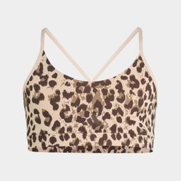 M&auml;dchen Sport-BH "JG AN AOP BRA", adidas Sportswear, Gr. 140crystal linen, khaki six, schwarz braun, schwarz braun, Obermaterial: 80% Polyester, 20%