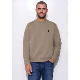 Street One MEN Herren Sweatshirtantique beige, Gr. M, unifarben, Sweatware, 80% Baumwolle, 20% Polyester, Sweatshirts, in Unifarbe