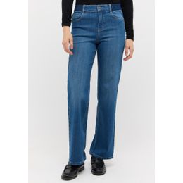 Angels Damen 5-Pocket-Jeans "L. SPORTY"mid blau used, Gr. 44, Denim/Jeans, Obermaterial: 92% Baumwolle, 6% Polyester, 2% Elasthan, Jeans, weite