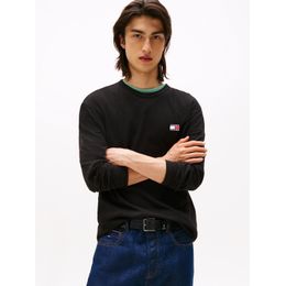 Tommy Jeans Herren Langarmshirt "TJM REG BADGE TEE LS EXT"schwarz, Gr. XXXL, Single Jersey, Obermaterial: 100% Baumwolle, Shirts