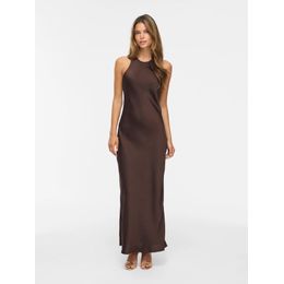 Vila Damen Maxikleid "VIRAVENNA S/L ANKLE DRESS - NOOS/OC", braun, Gr. 36, unifarben, Obermaterial: 100% Polyester, Kleider, Kunstfaser, regular fit