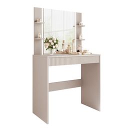 Idohome Schminktisch, Kaschmir, Holzwerkstoff, 1 Schubladen, Rechteckig, 80x136x40 cm, Schlafzimmer, Schminktische