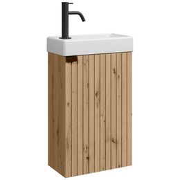 Badplaats G&auml;ste-Wc-M&ouml;belset, Eiche, Holz, Rechteckig, 40x68x22 cm, Badezimmer, Badezimmerschr&auml;nke, Waschtischkombinationen