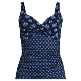 LANDS' END Tankinitop CHLORRESISTENT mit V-Ausschnitt Gemustert f&uuml;r Damen, Damen, size: regular, Blau, Nylon-Mischung, by Lands' End