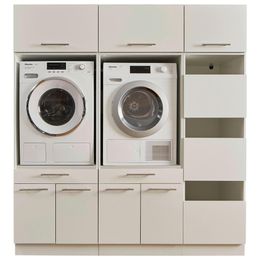 Hauswirtschaftsraum Laundreezy, Wei&szlig;, Holzwerkstoff, 2 Schublade(n) Schubladen, 185x200x67.5 cm, Waschk&uuml;che, Hauswirtschaftsraum