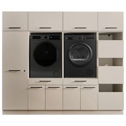 Hauswirtschaftsraum Laundreezy, Kaschmir, Holzwerkstoff, 2 Schublade(n) Schubladen, 235x200x67.5 cm, Waschk&uuml;che, Hauswirtschaftsraum