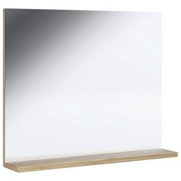 Mid.you Wandspiegel VCM Landos, Wei&szlig;, Eiche, Holzwerkstoff, rechteckig, 50x60x2 cm, Ablage, Spiegel, Wandspiegel