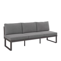 Dieter Knoll Collection Dieter Knoll Loungesofa, Anthrazit, Hellgrau, Dunkelgrau, Metall, Textil, 3-Sitzer, F&uuml;llung: Schaumstoff, 201x74x76 cm, Loungem&ouml;bel, Outdoorsofas