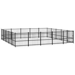 vidaXL Outdoor Hundezwinger Stahl 4,85 m, 4,85 m, 1 m
